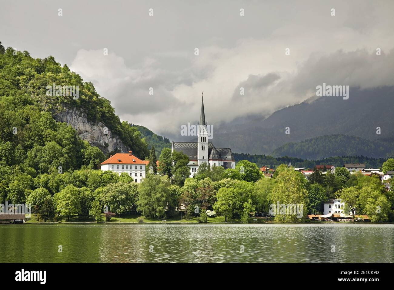 Lake Bled. Church of St. Martin. Slovenia Stock Photo - Alamy