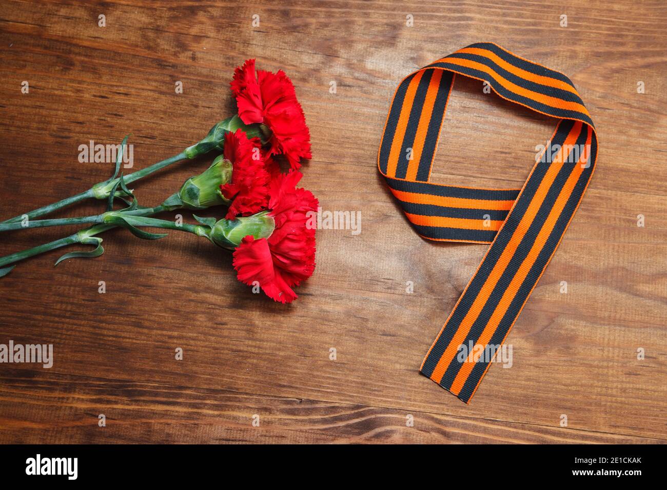 Symbols of Victory in Great Patriotic War three red flower and number 9 ...