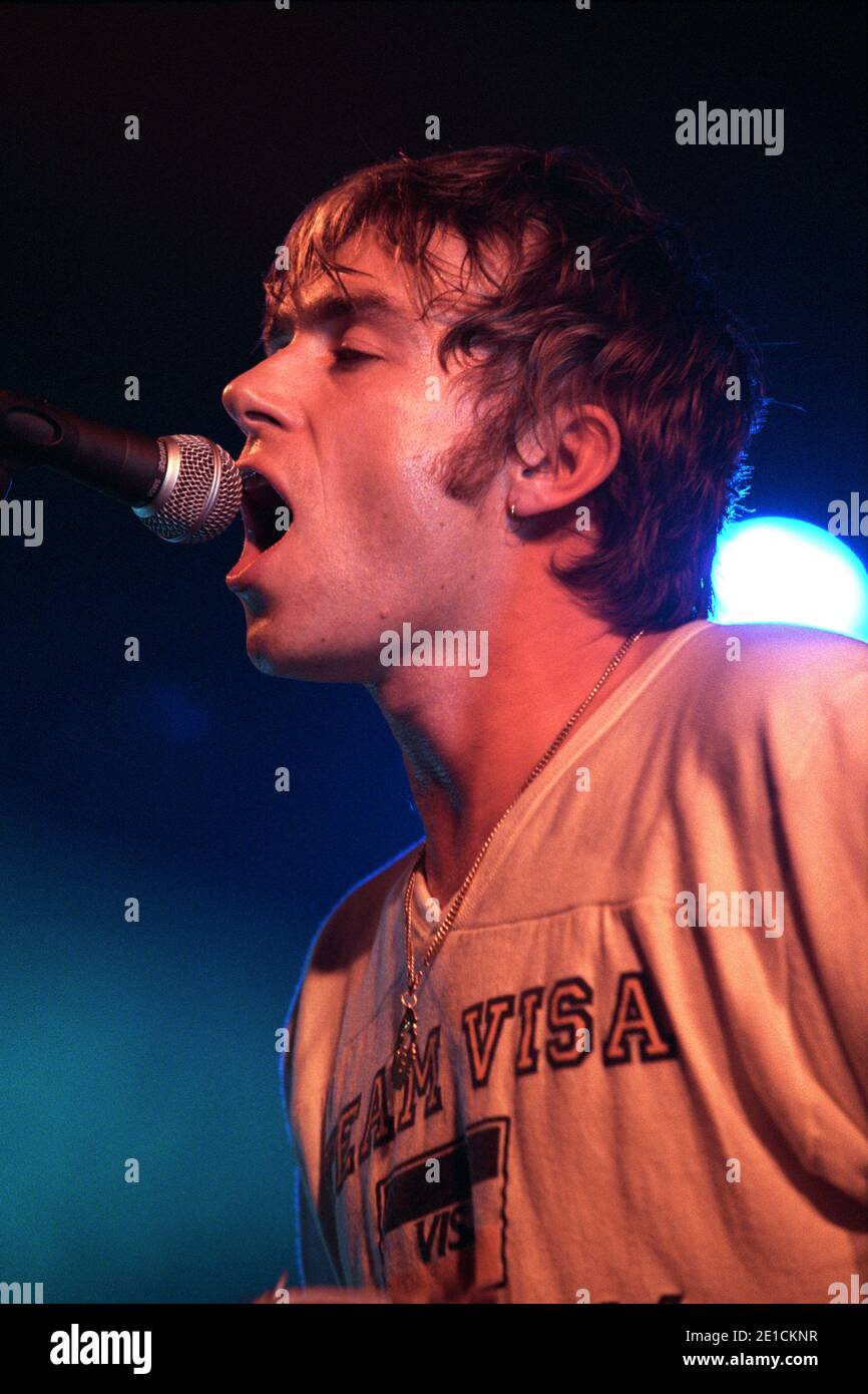 Blur in concert at a secret fan club gig where they just played their ...