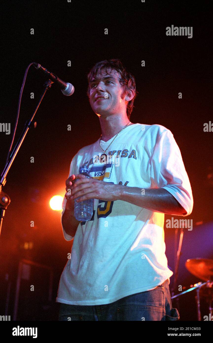 Blur in concert at a secret fan club gig where they just played their ...