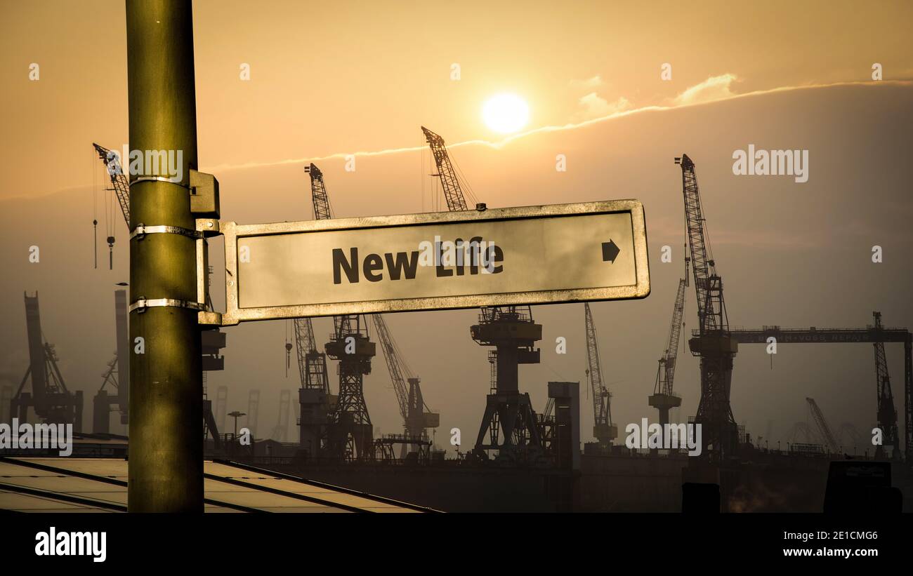 Street Sign the Direction Way to NEW LIFE Stock Photo - Alamy