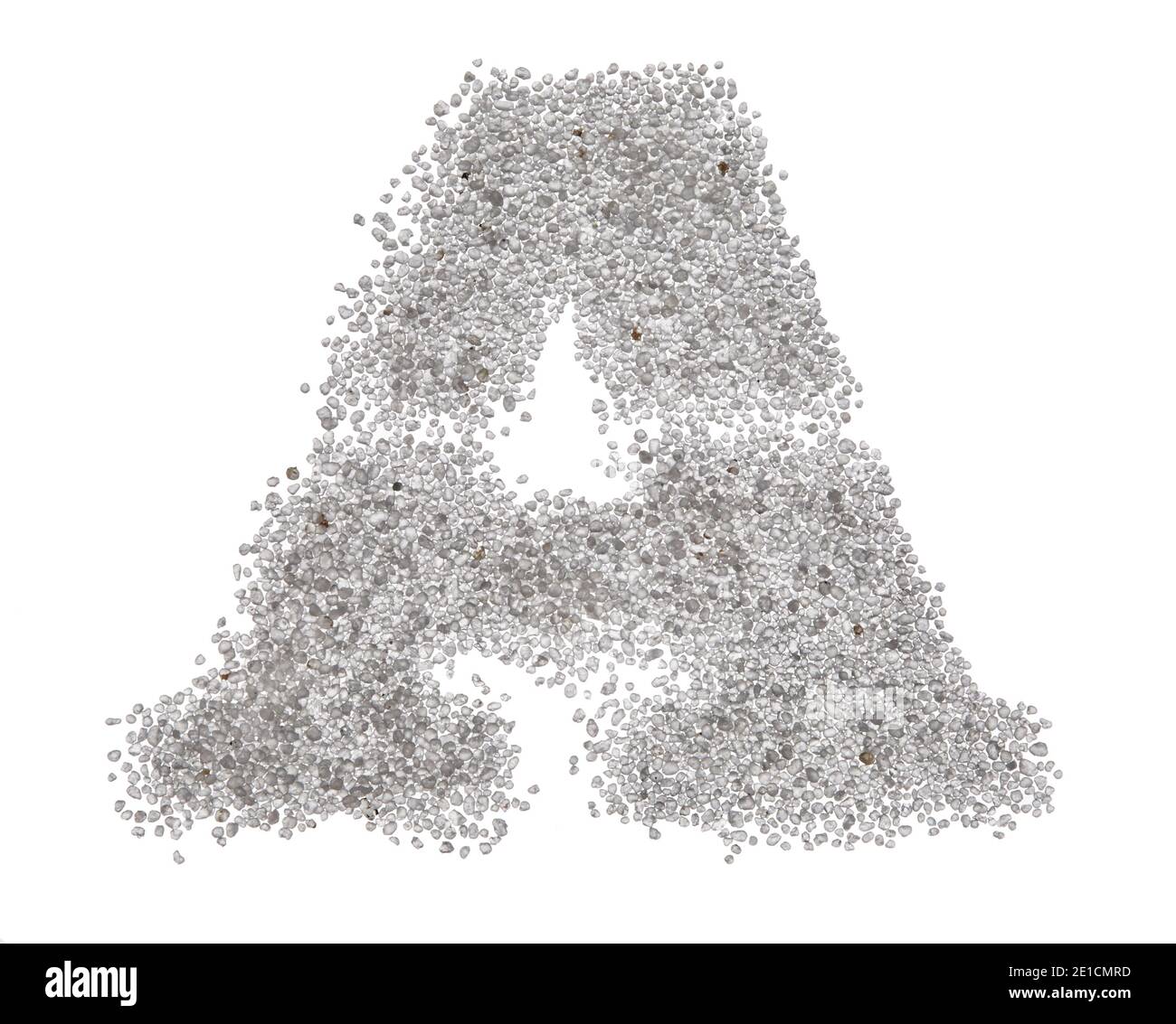 Serif sand letter capital A with soft, blurred edges photographed on a ...