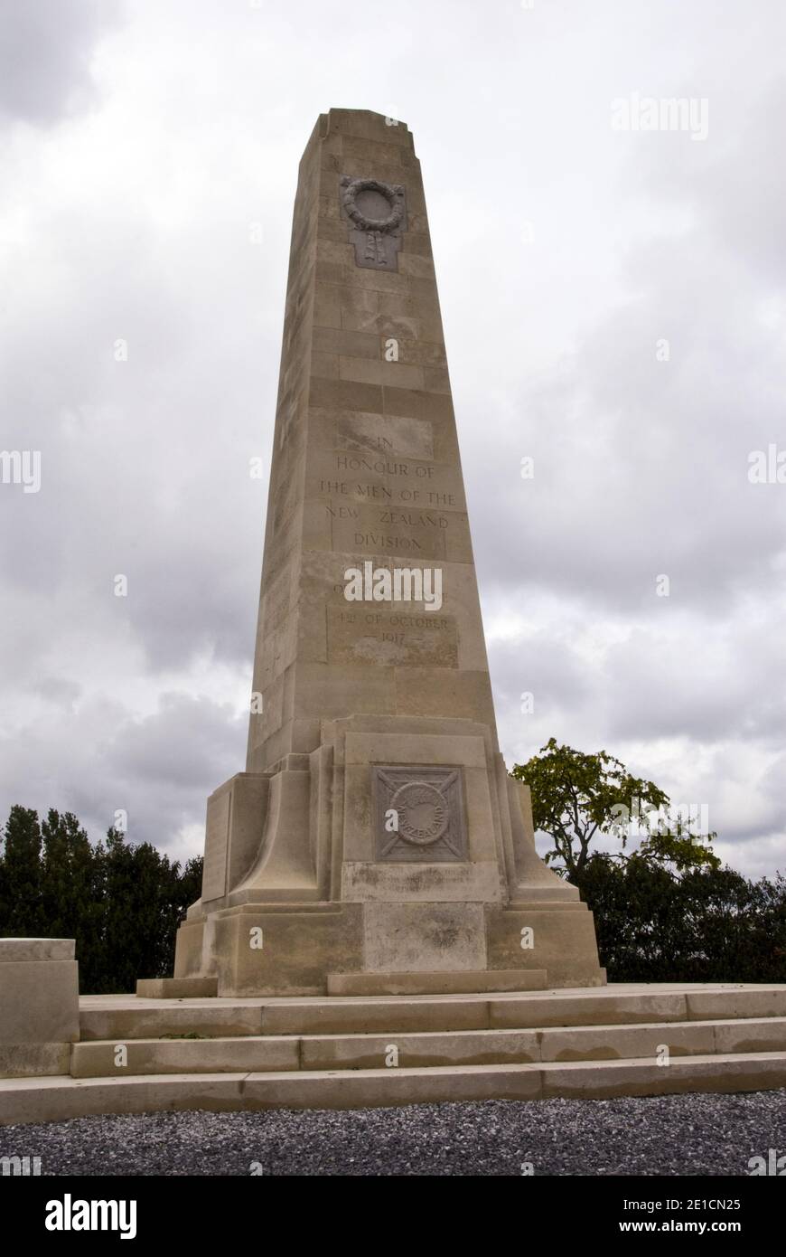 The New Zealand Division monument at Zonnebeke, near Ypres, dedicated ...