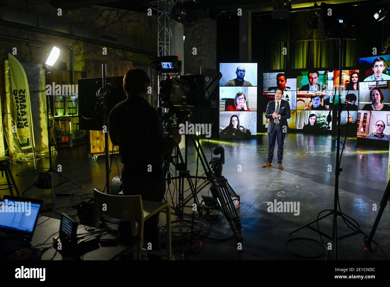 Vlaams Belang chairman Tom Van Grieken pictured during the new year's ...