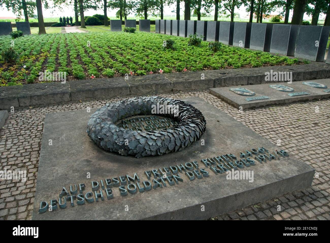 A monument at a mass grave of German soldiers at the German World War ...