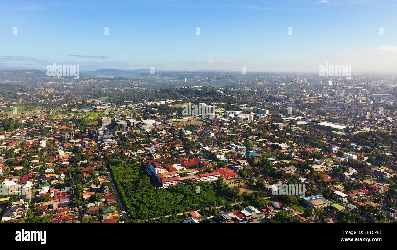 Davao city with modern buildings, business centers on the island of ...