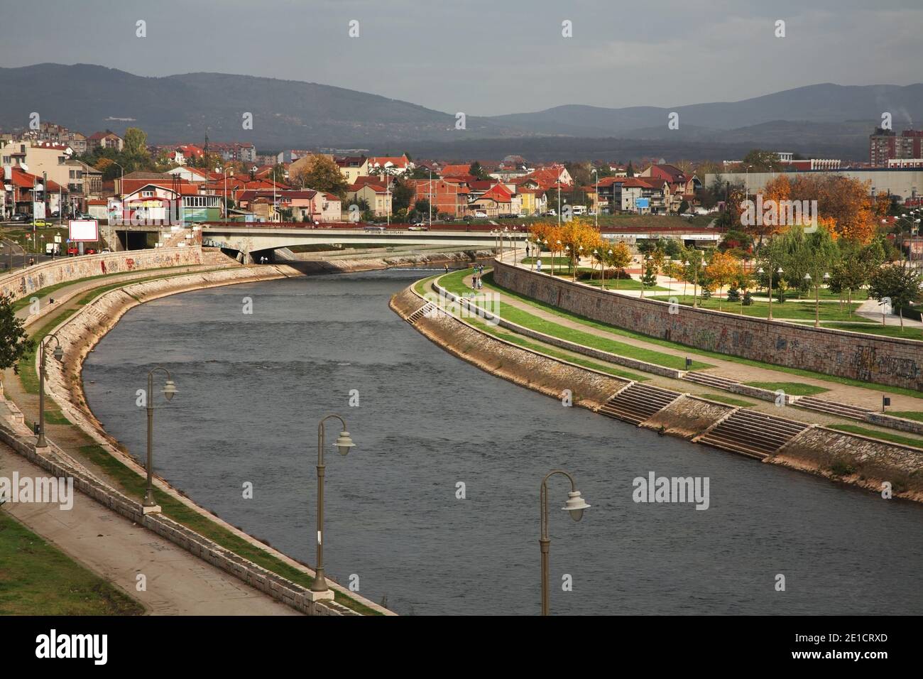 Embankment of Nisava (Nishava) river in Nis. Serbia Stock Photo - Alamy