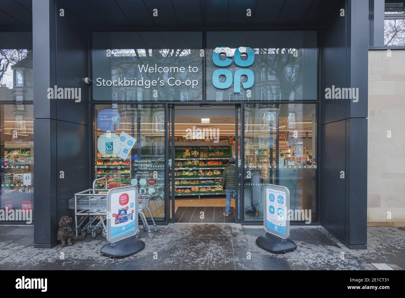 Edinburgh, Scotland - January 6 2021: The new Co-op location at the ...