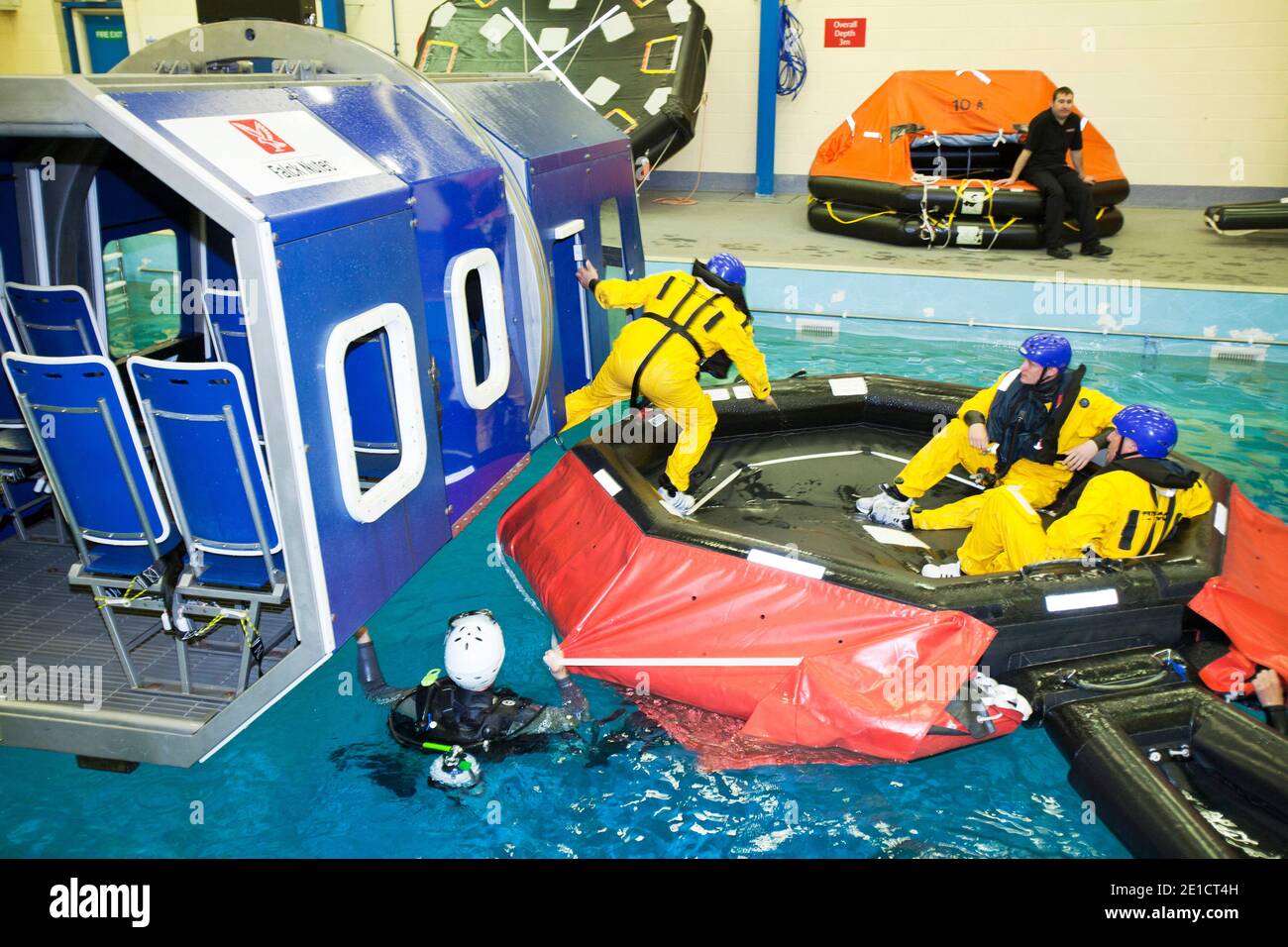 workers in the offshore industry practice helicopter ditching ...