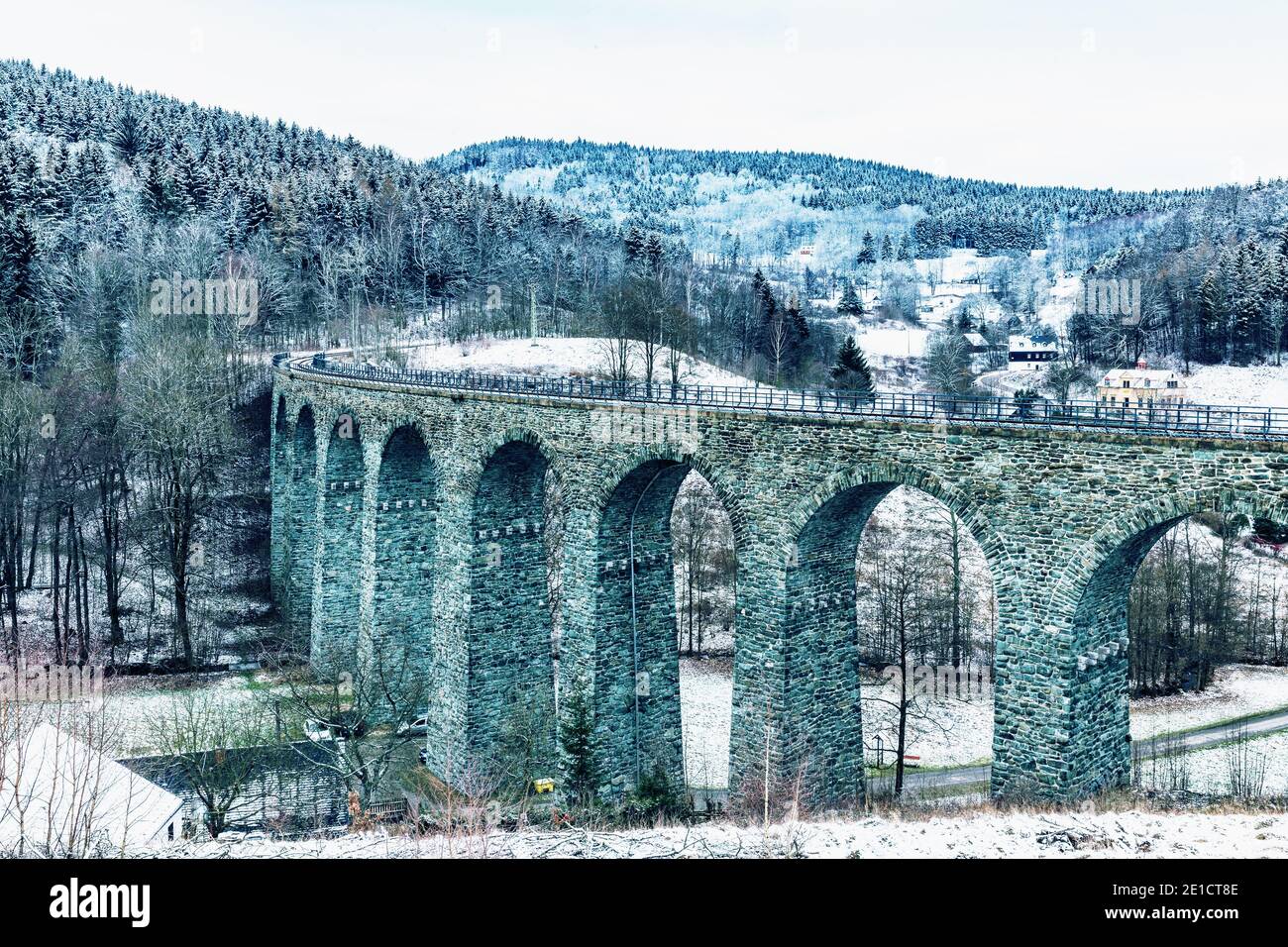 Old stone railway bridge near Krystofovo Udoli, Novina Viaduct was ...