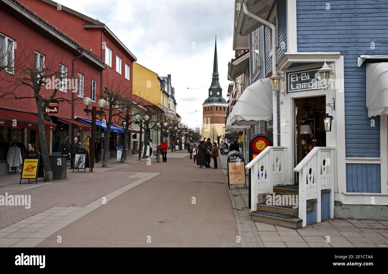 Kyrkogatan street in Mora. Sweden Stock Photo - Alamy