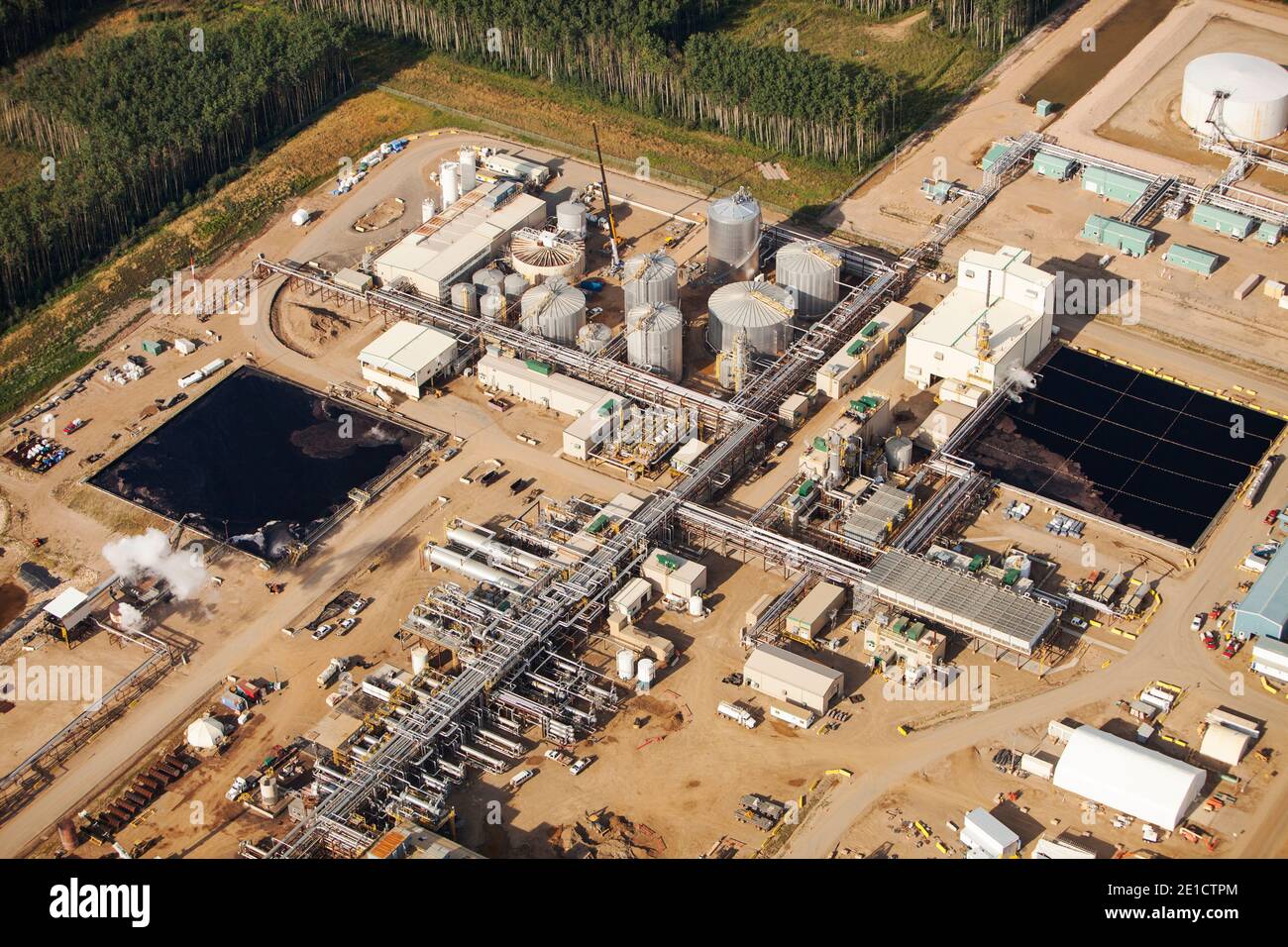 A SAG D (Steam assisted Gravity Drainage) tar sands plant north of Fort ...