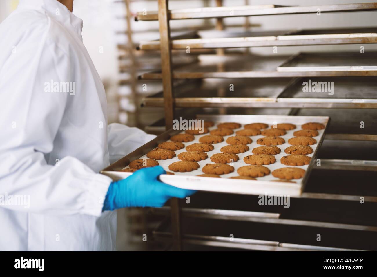 Cookies manufacturing process automated cookie hi-res stock photography ...