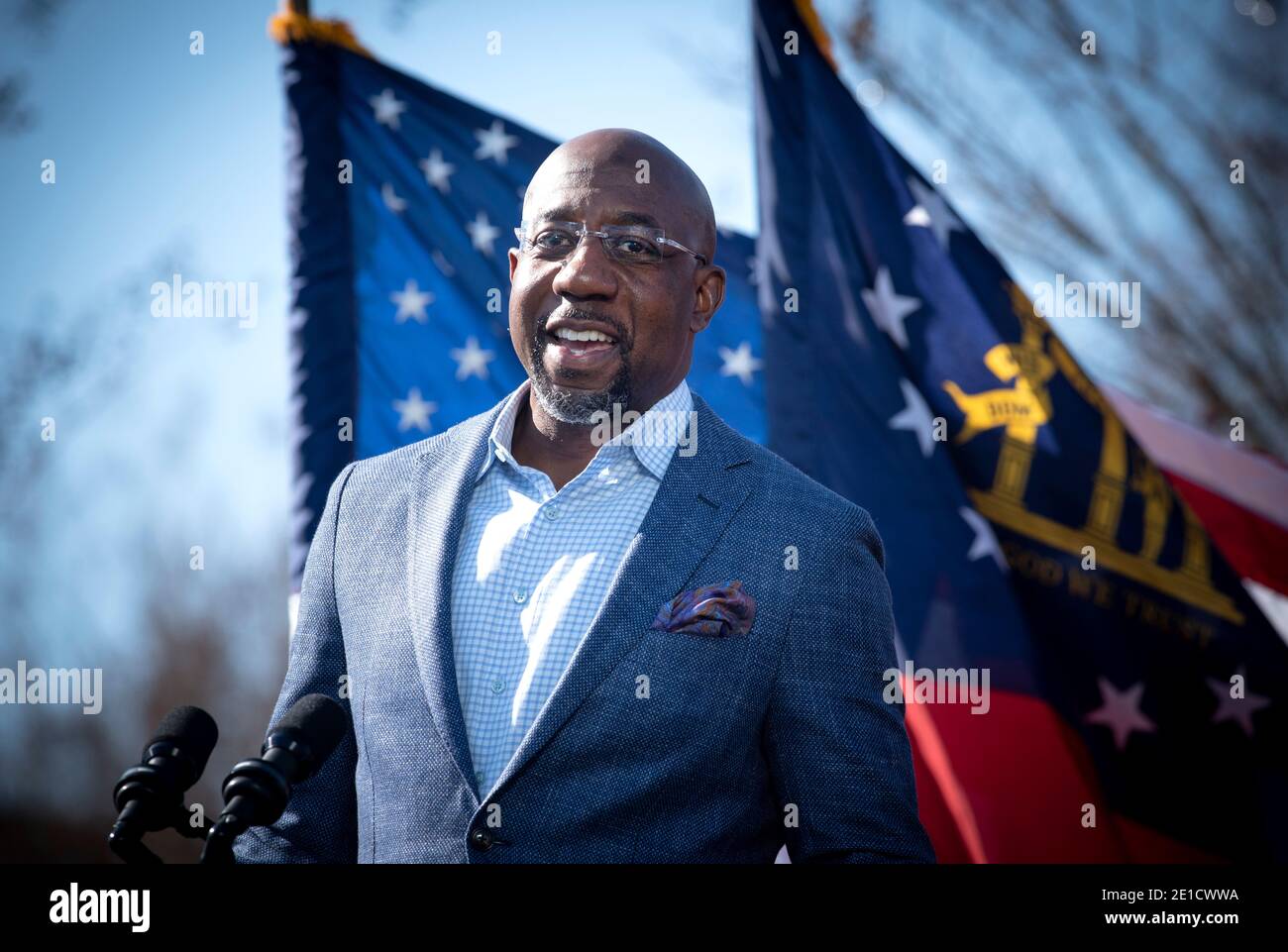 Columbus, GA, USA. 21st Dec, 2020. Rev. Raphael Warnock, pastor at ...