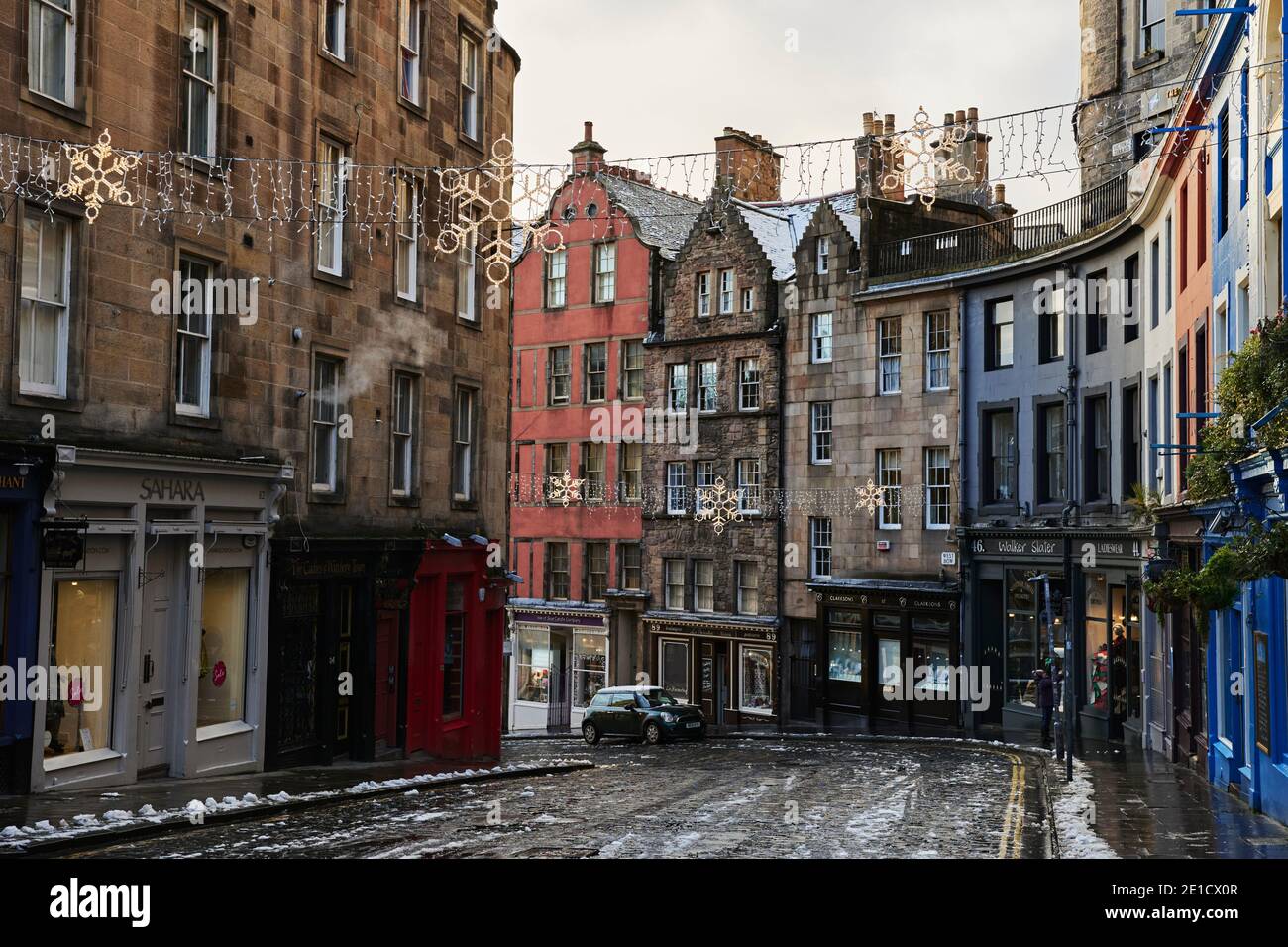 The beautiful, colourful historic shops along, Victoria Street in ...