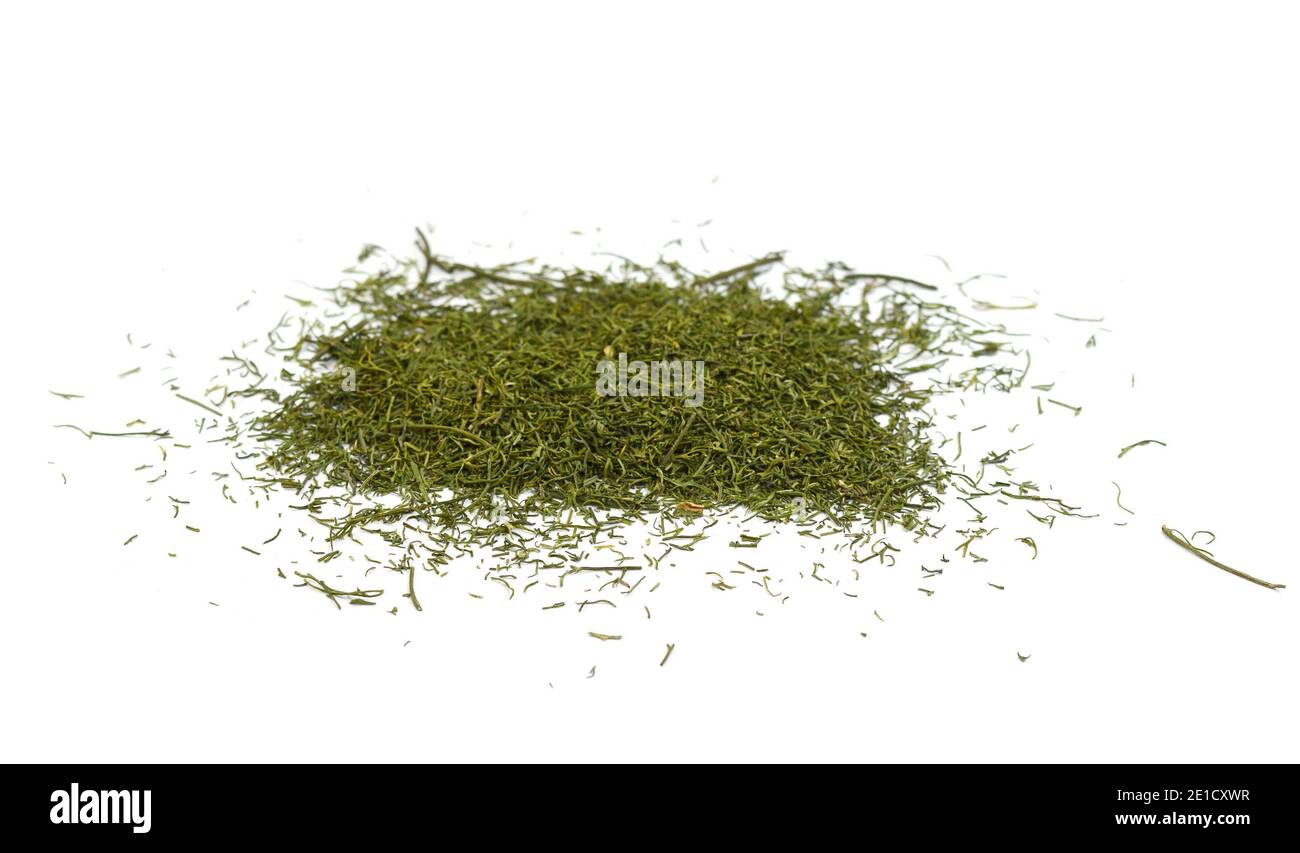 Spice Dried dill isolated. Pile of dried dill seasoning isolated over ...