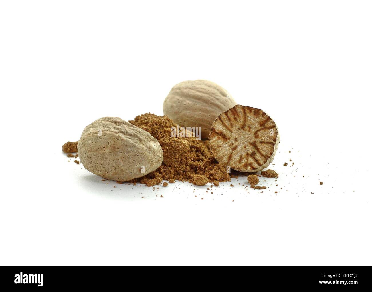 nutmeg isolated on white - Image Stock Photo - Alamy