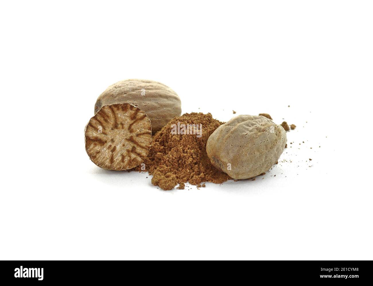 nutmeg isolated on white - Image Stock Photo - Alamy