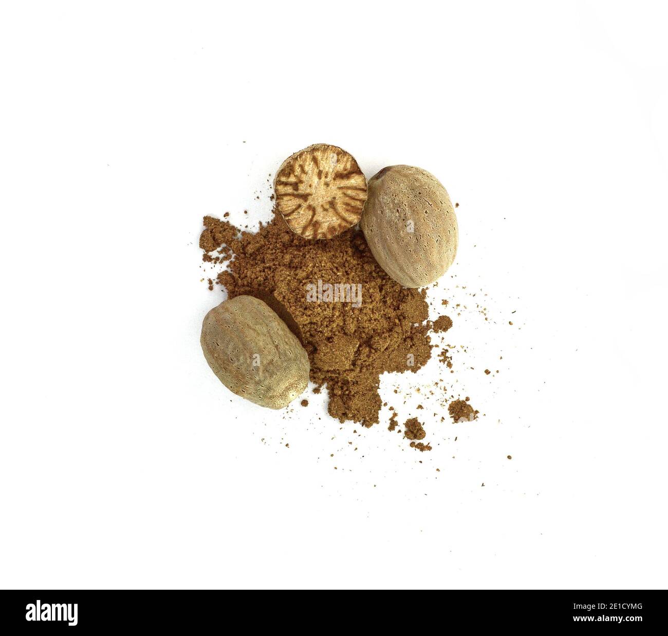 nutmeg isolated on white - Image Stock Photo - Alamy