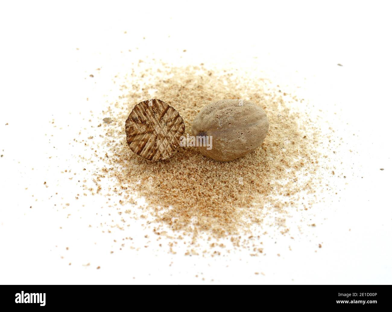 nutmeg isolated on white - Image Stock Photo - Alamy