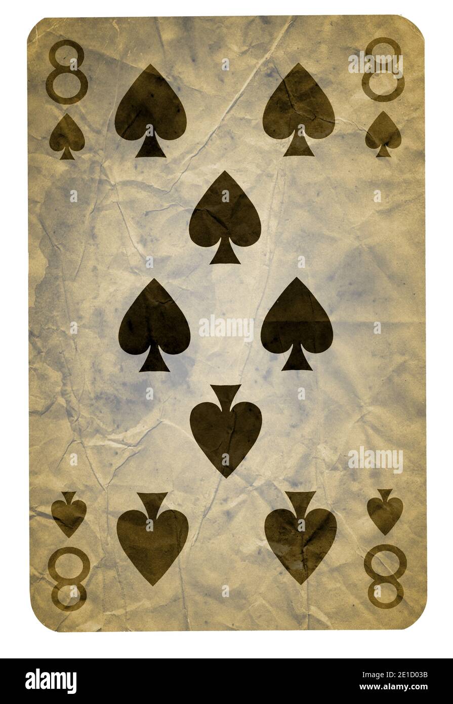 Vintage Playing cards of Spades suit, isolated on white background ...