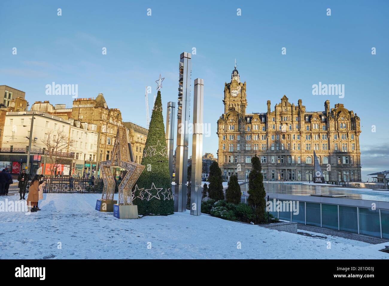 The top of Waverley Mall Station, Edinburgh, UK. Princess street ...