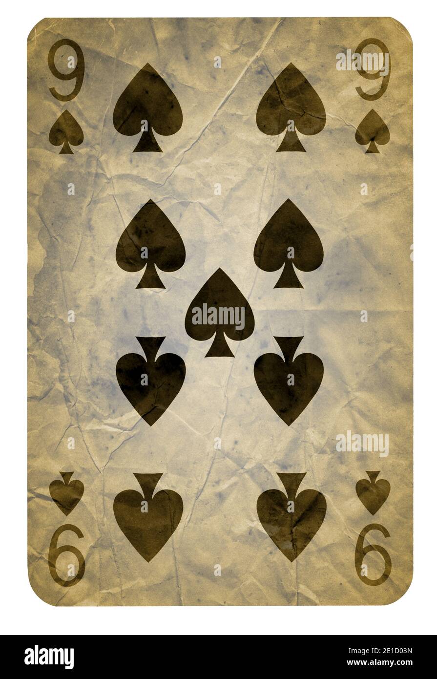 Vintage Playing cards of Spades suit, isolated on white background ...