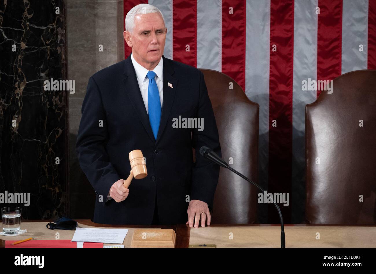 US Vice President Mike Pence presides over a joint session of Congress ...