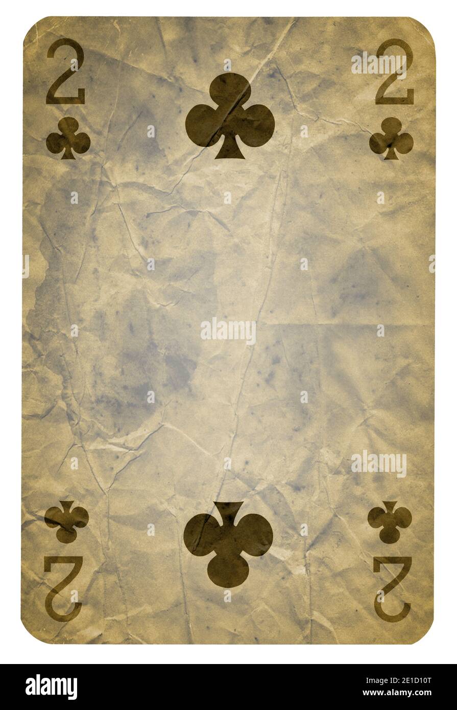 Vintage Playing cards of Clubs suit, isolated on white background ...