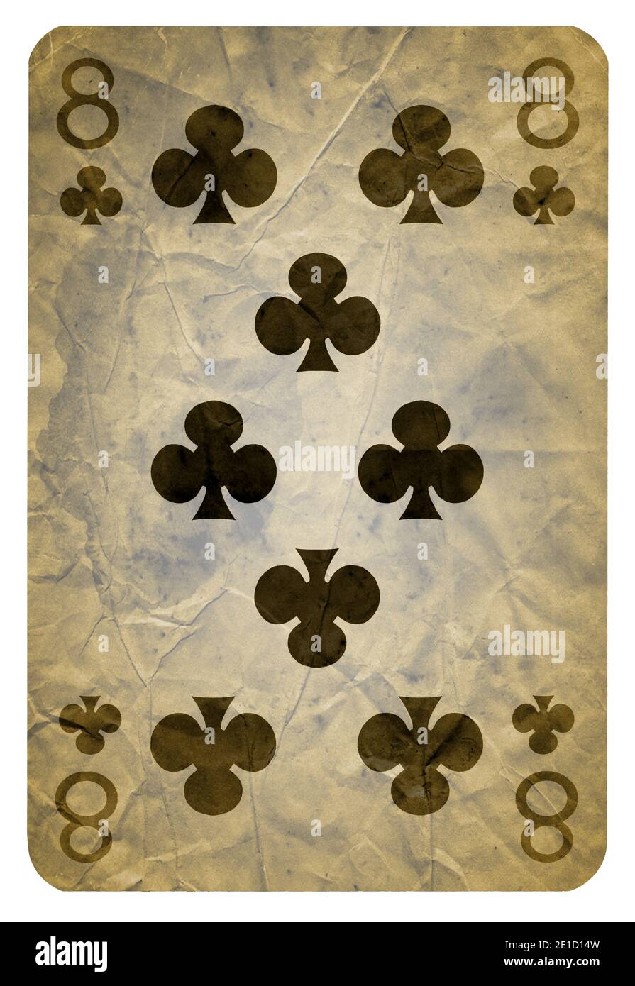 Vintage Playing cards of Clubs suit, isolated on white background ...