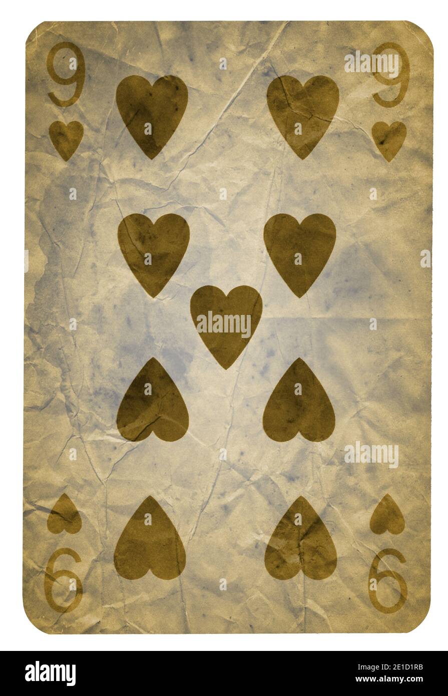 Vintage Playing cards of Hearts suit isolated on white background ...