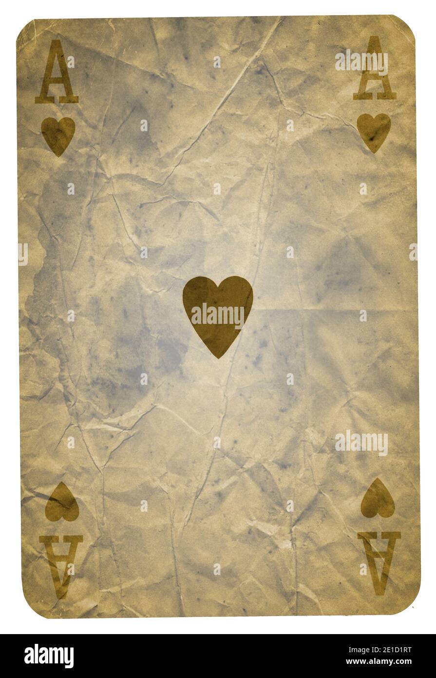 Vintage Playing cards of Hearts suit isolated on white background ...