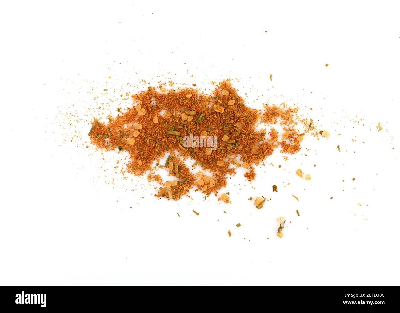 Grounded spice ingredient of dry mix vegetables isolated on white ...