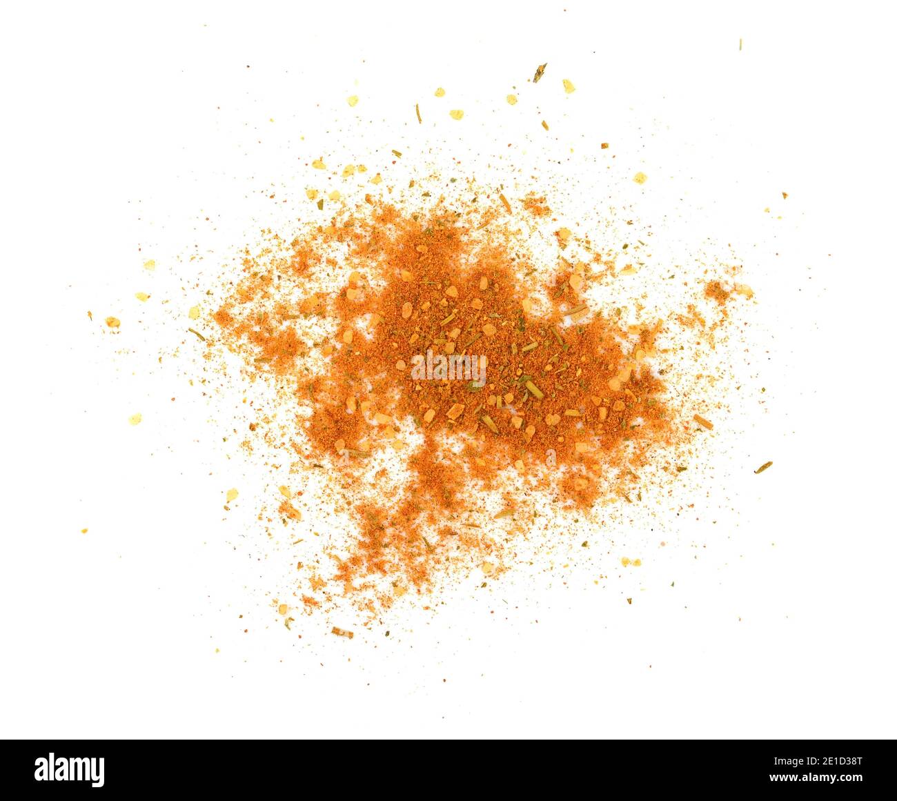 Grounded spice ingredient of dry mix vegetables isolated on white ...