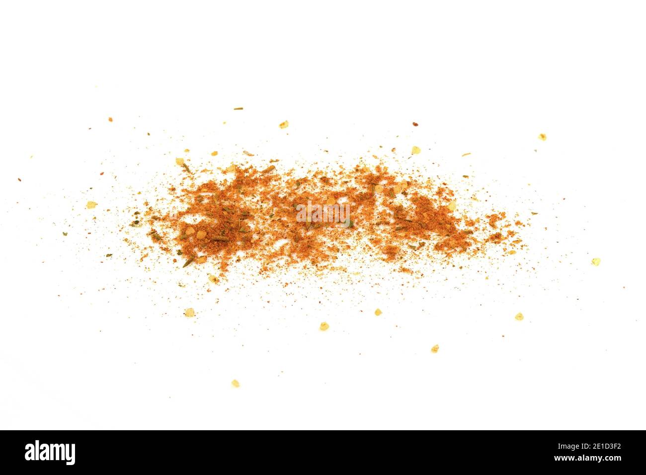 Grounded spice ingredient of dry mix vegetables isolated on white ...