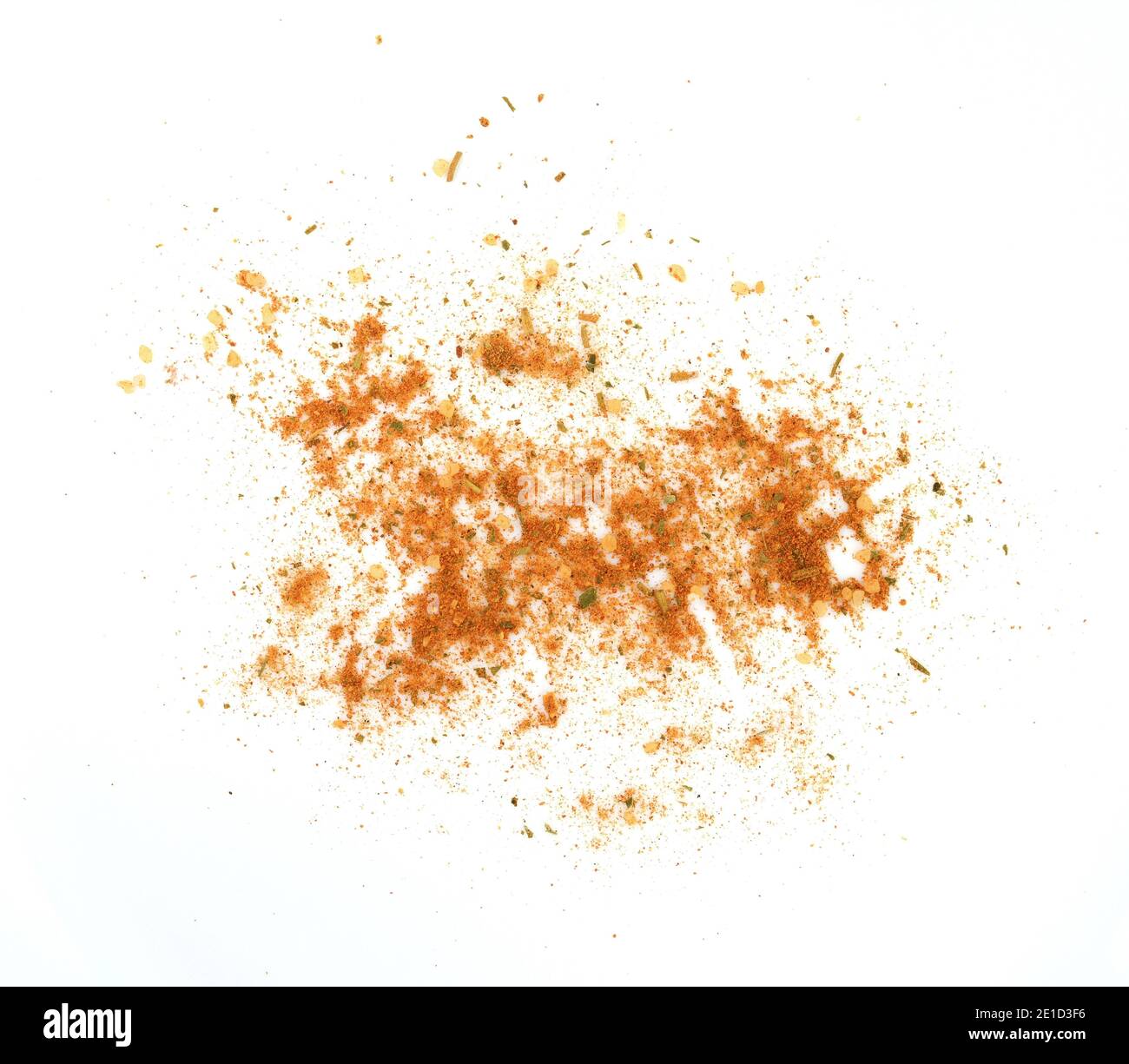 Grounded spice ingredient of dry mix vegetables isolated on white ...