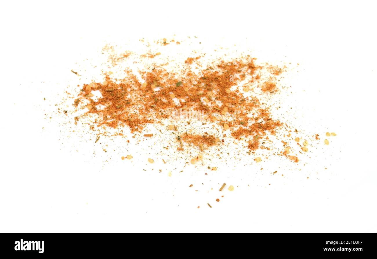 Grounded spice ingredient of dry mix vegetables isolated on white ...