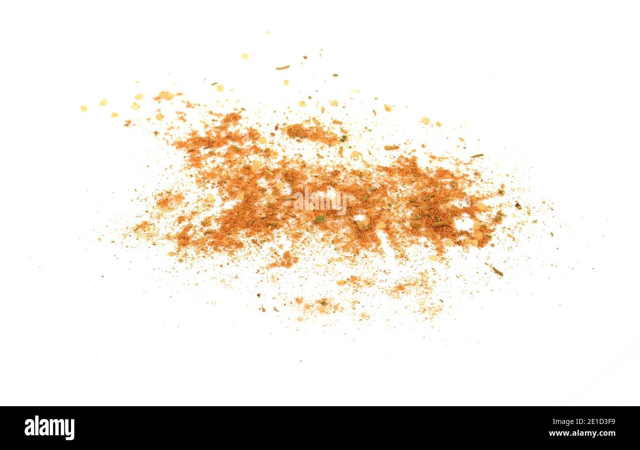 Grounded spice ingredient of dry mix vegetables isolated on white ...