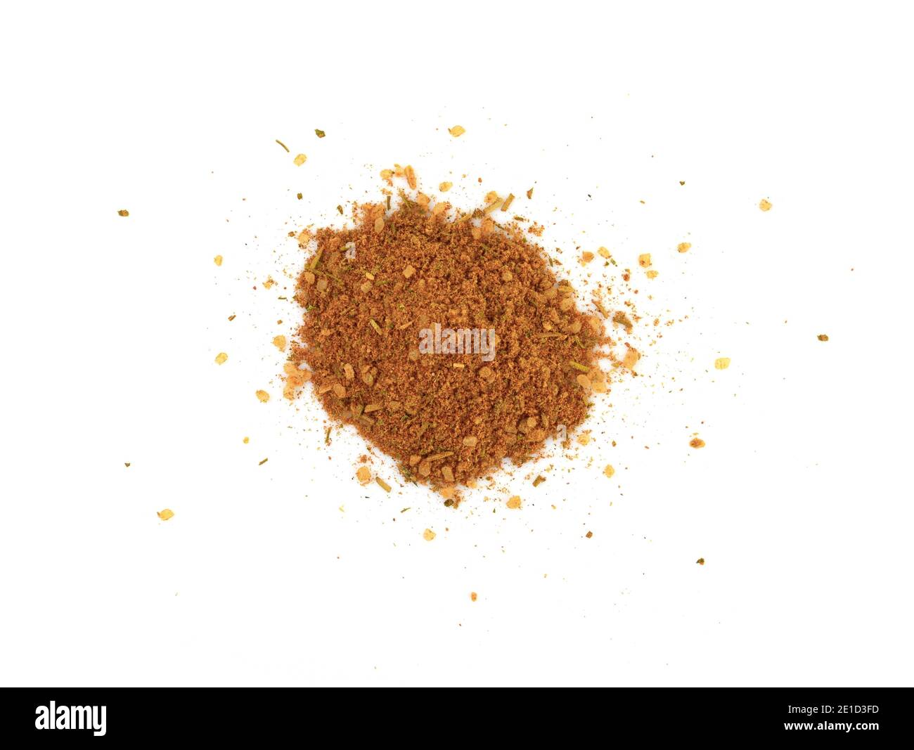 Grounded spice ingredient of dry mix vegetables isolated on white ...