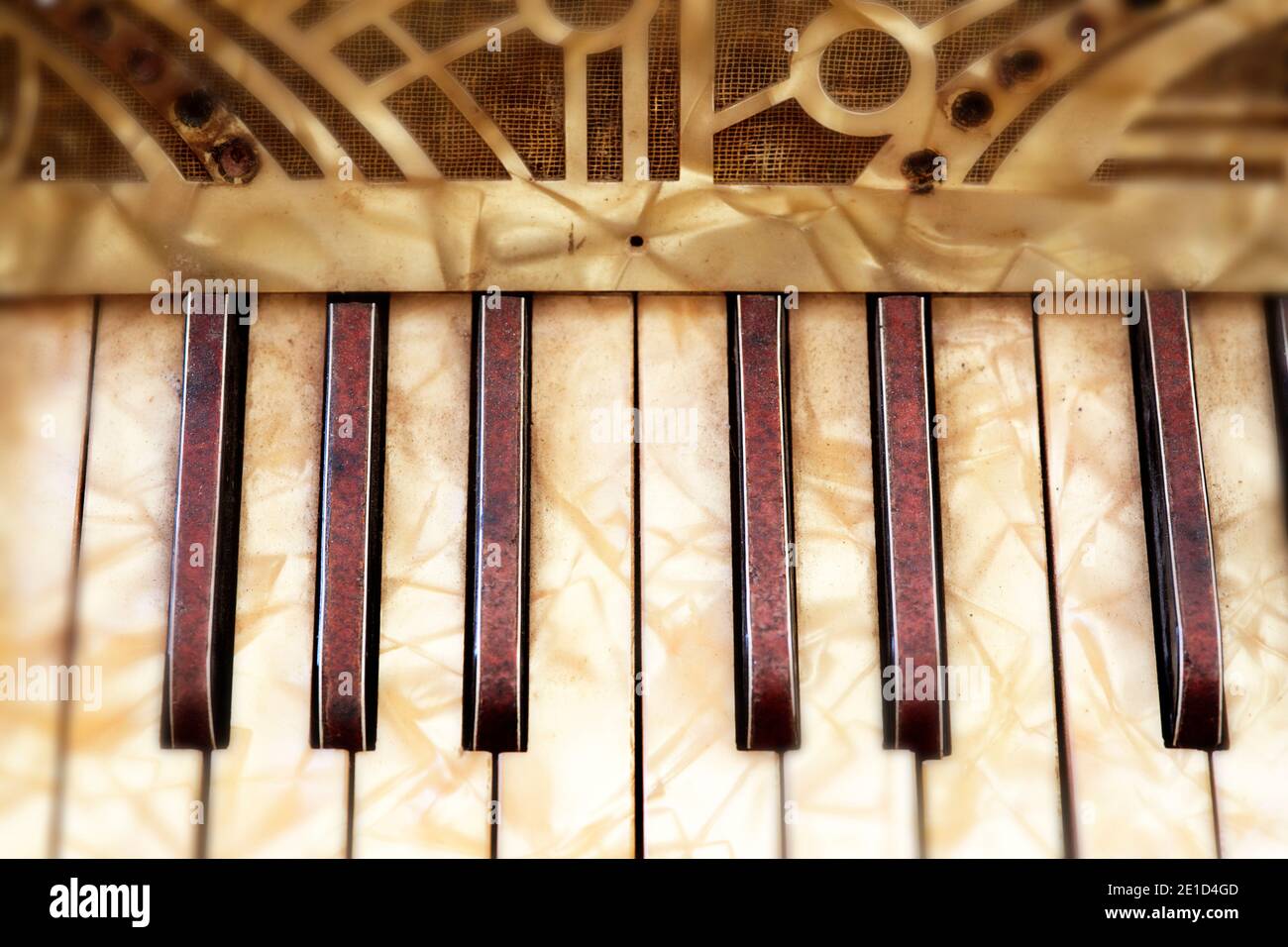 Old accordion keys Stock Photo - Alamy