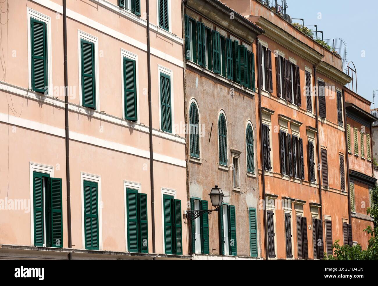 Colorful houses in Trastevere, a typical roman neighbourhood. Rome ...