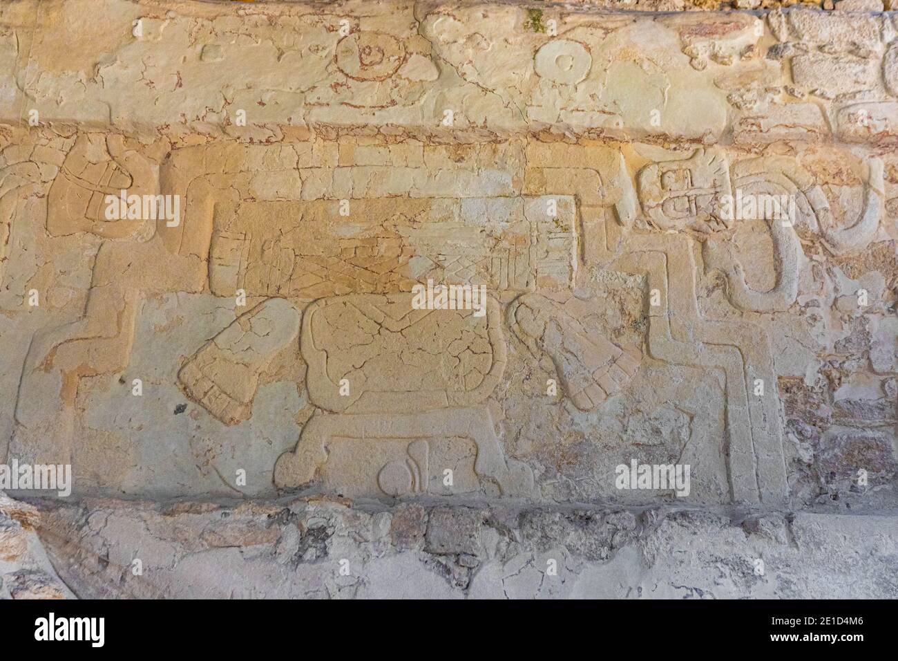Ancient wall drawings at Dzibanche Maya archaeological site, Quintana ...