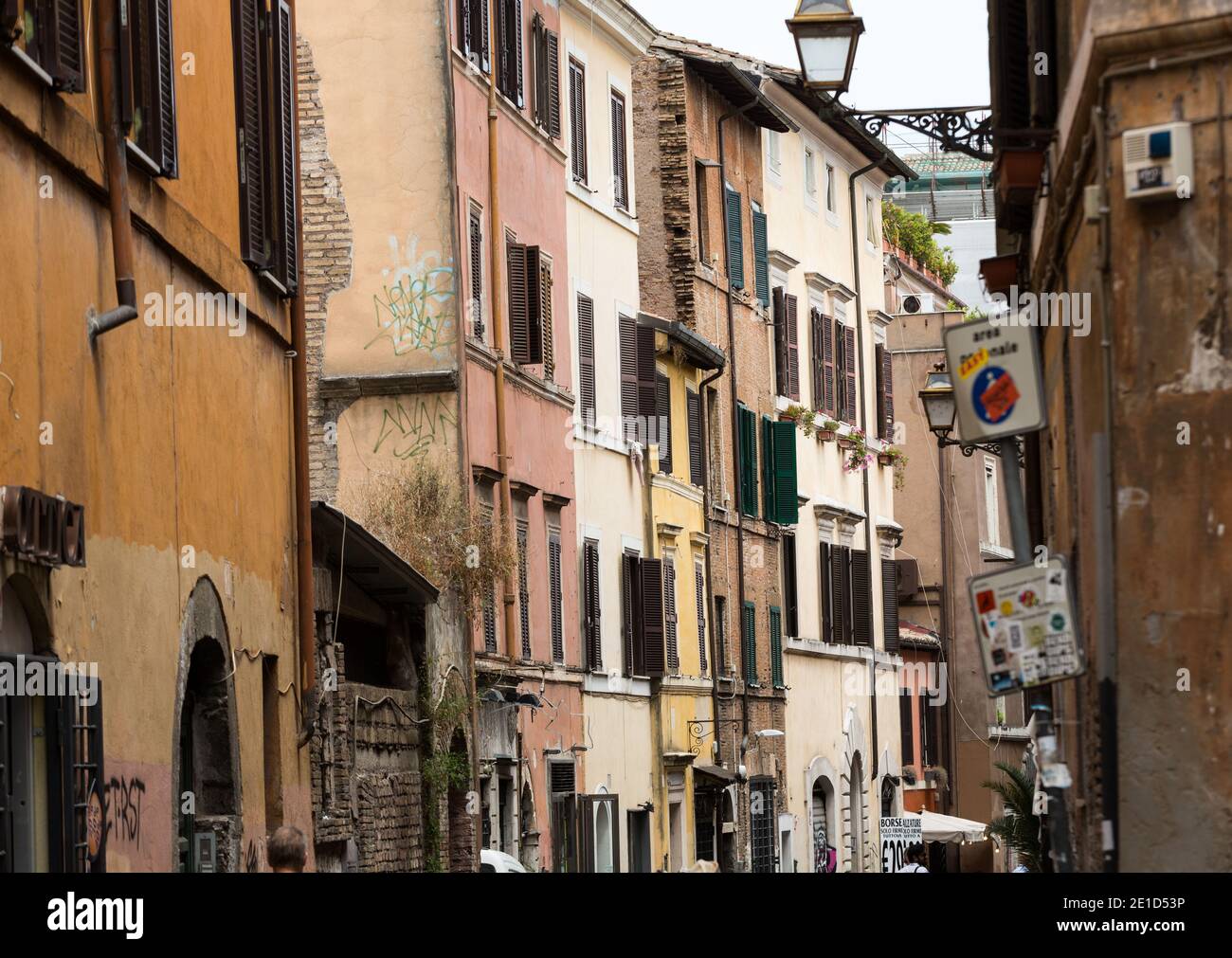 Old street in Trastevere in Rome, Italy Stock Photo - Alamy