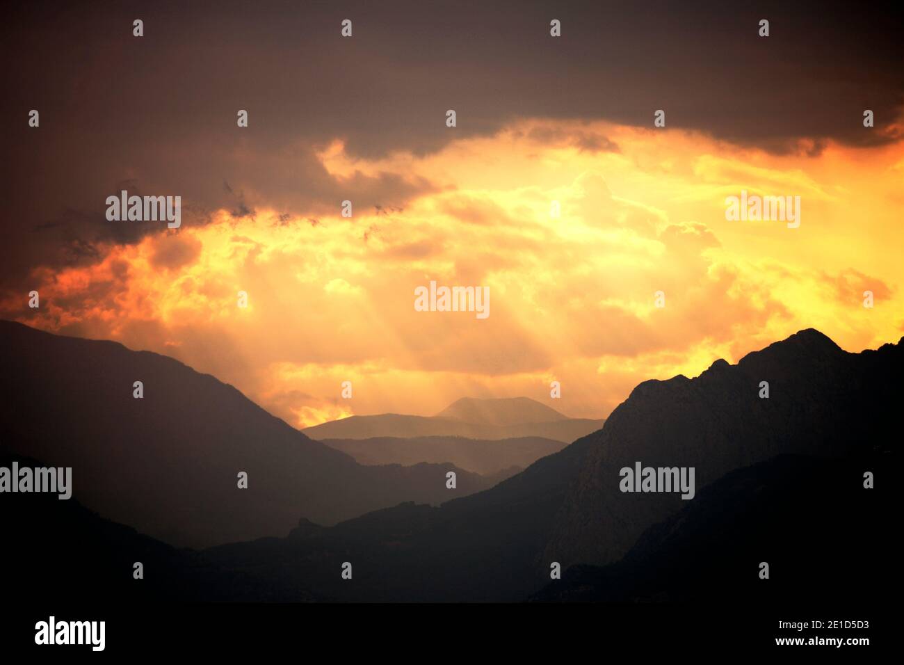 Sunset over Toros / Taurus Mountains, Antalya, Turkey Stock Photo - Alamy