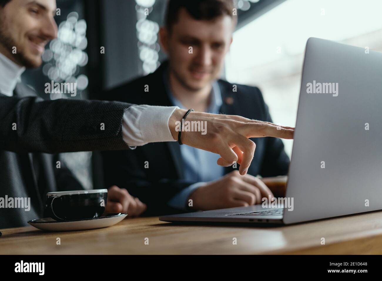 Finger pointing to screen hi-res stock photography and images - Alamy