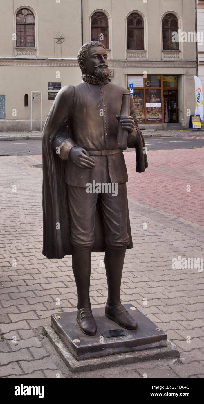Monument to Johannes Kepler at Warszawska street in Zagan. Poland Stock ...