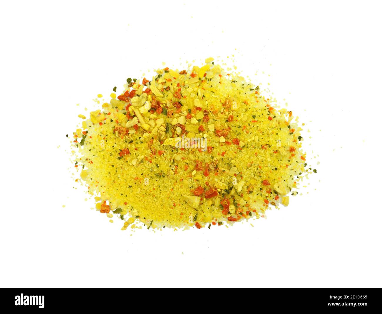 Grounded spice ingredient of dry mix vegetables isolated on white ...