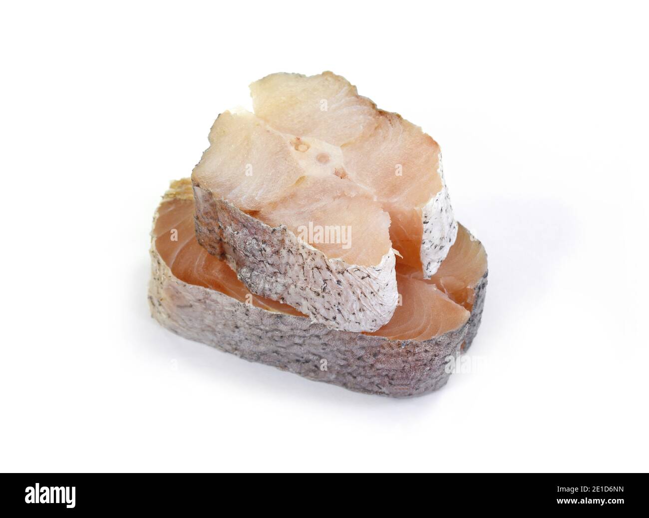 Fresh hake slice isolated over white background Stock Photo - Alamy
