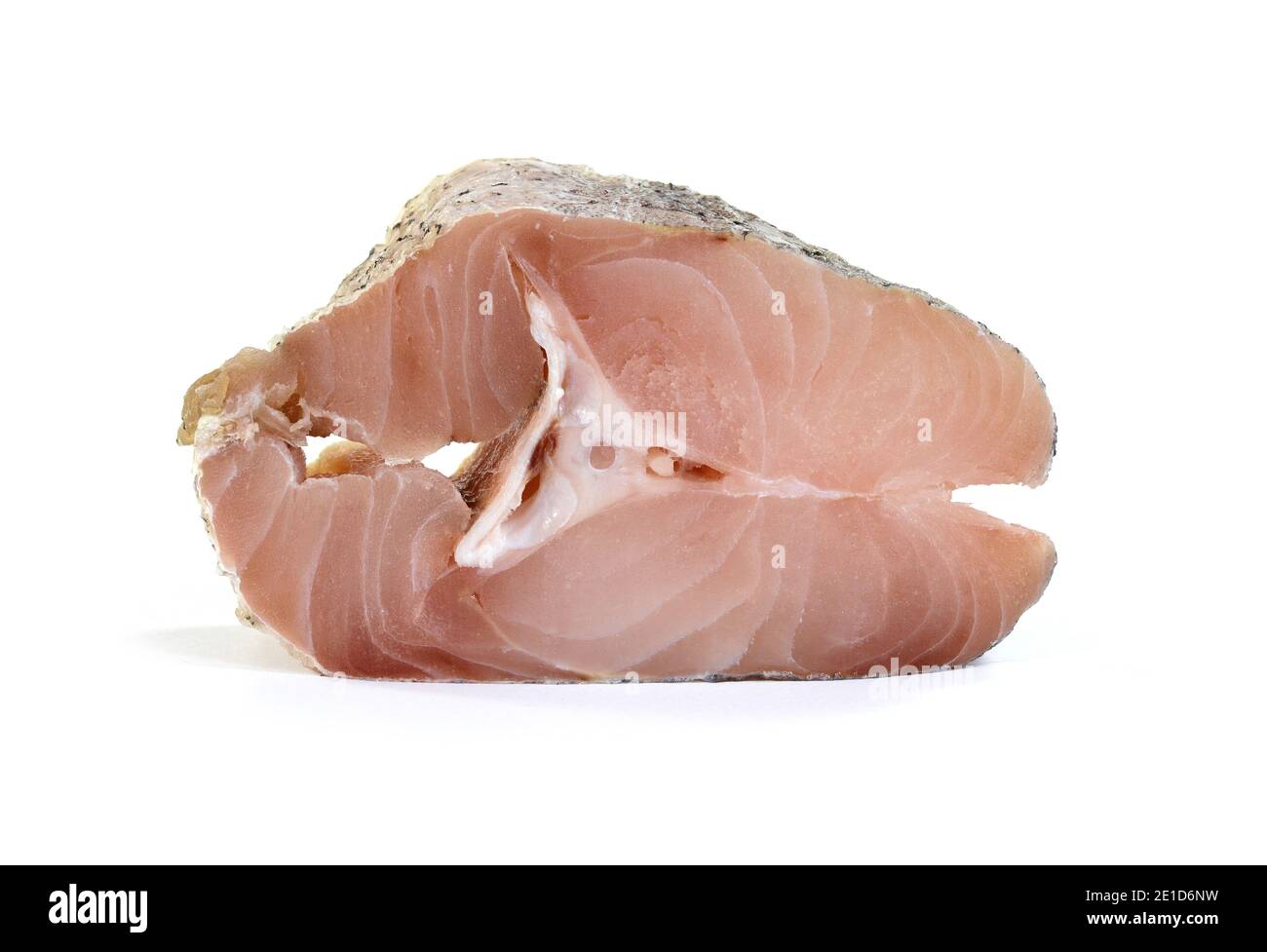 Fresh hake slice isolated over white background Stock Photo - Alamy