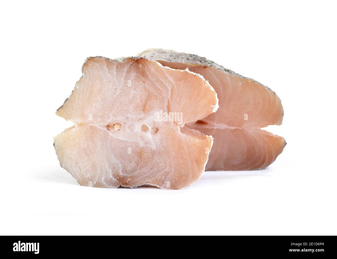 Fresh hake slice isolated over white background Stock Photo - Alamy